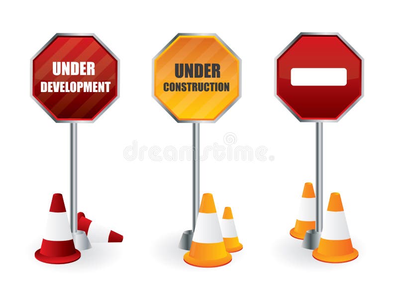Under Development Signposts Stock Illustration - Illustration of design ...