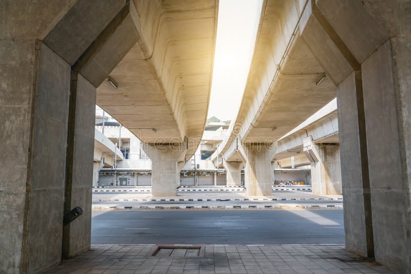 Under the Expressway Rail Road of the Bridge Stock Image - Image of ...