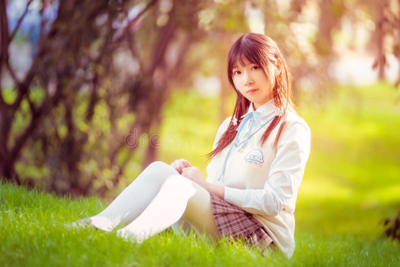 A maiden in the sun stock photo. Image of forest, asian - 123994036