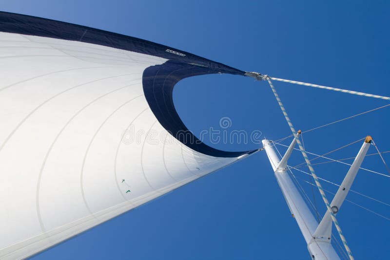 Sail boat with spinnaker stock photo. Image of journey - 9562550