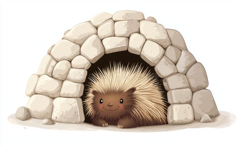 Under a Gentle Glow of Daylight, a Curious Hedgehog Peeks Out of Its ...