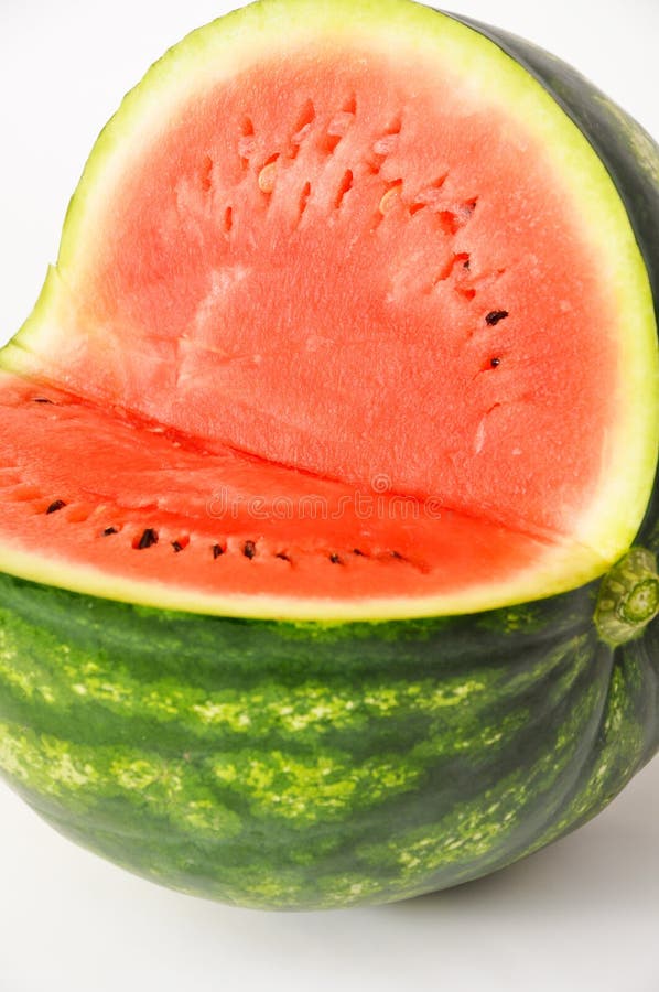 Under Green Crust is Very Juicy Tropical Fruit, Red Watermelon Stock ...