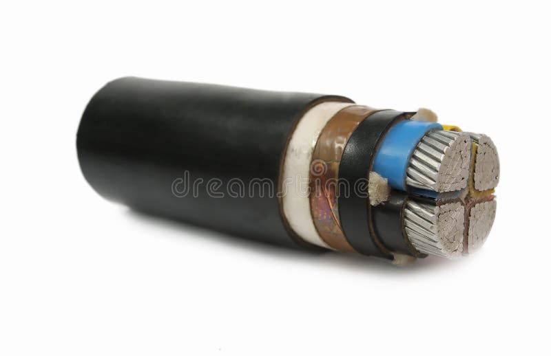 Electrical Cable with Wires Stock Image - Image of communication ...