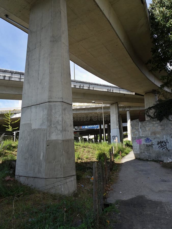Under a highway bridge stock image. Image of bridge - 279806475