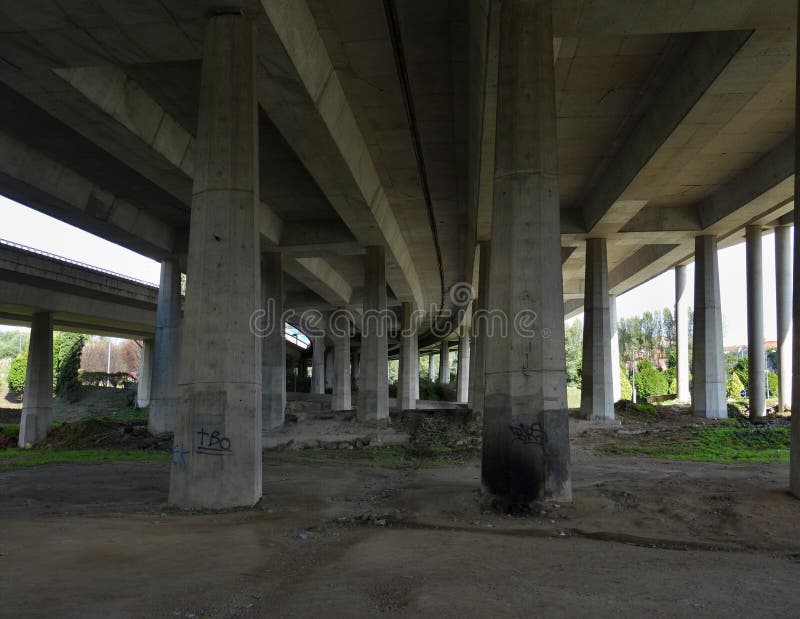 Under a highway bridge stock image. Image of bottom - 279806509