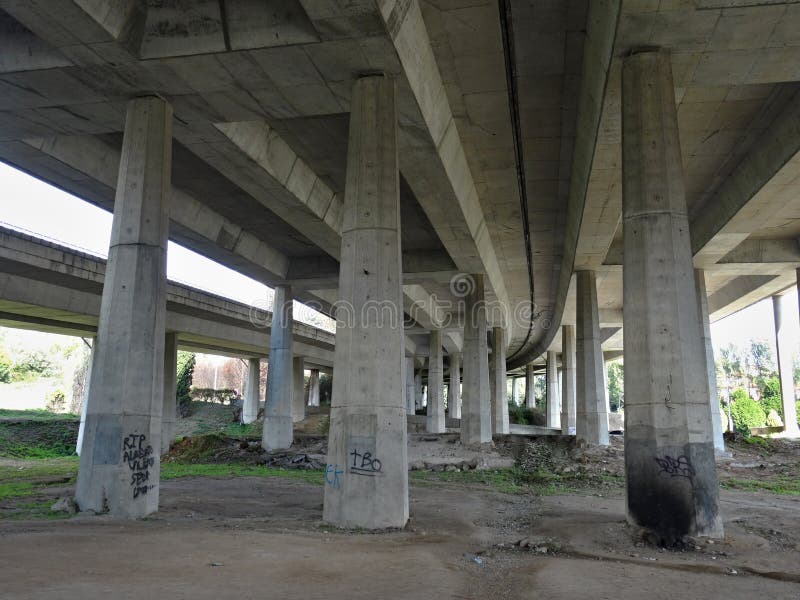 Under a highway bridge stock photo. Image of construction - 279806520