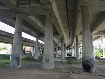 Under a highway bridge stock photo. Image of construction - 279806520