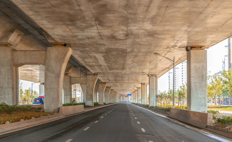 Under the highway overpass stock image. Image of perspective - 60966499