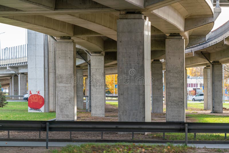 Under highway stock image. Image of road, yellow, nature - 232456465