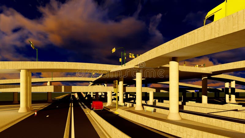 Under the Highway. Urban Scene Stock Photo - Image of industrial, city ...