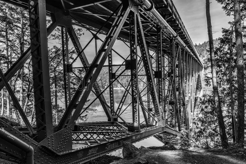 Under Landmark Bridge BW stock image. Image of architecture - 314197227