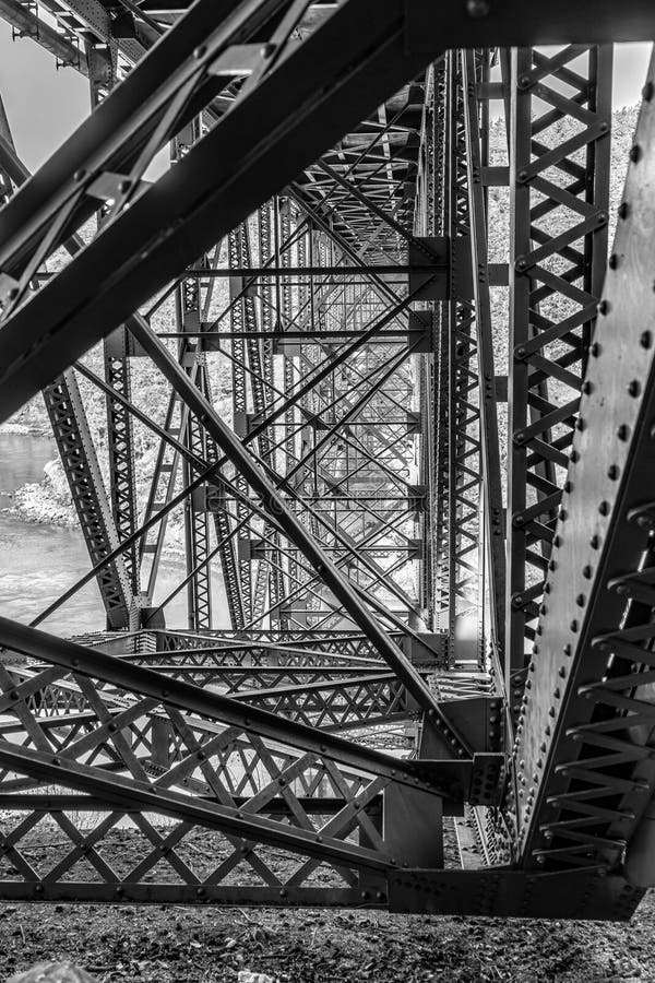 Under Landmark Bridge BW 2 stock photo. Image of travel - 315001064