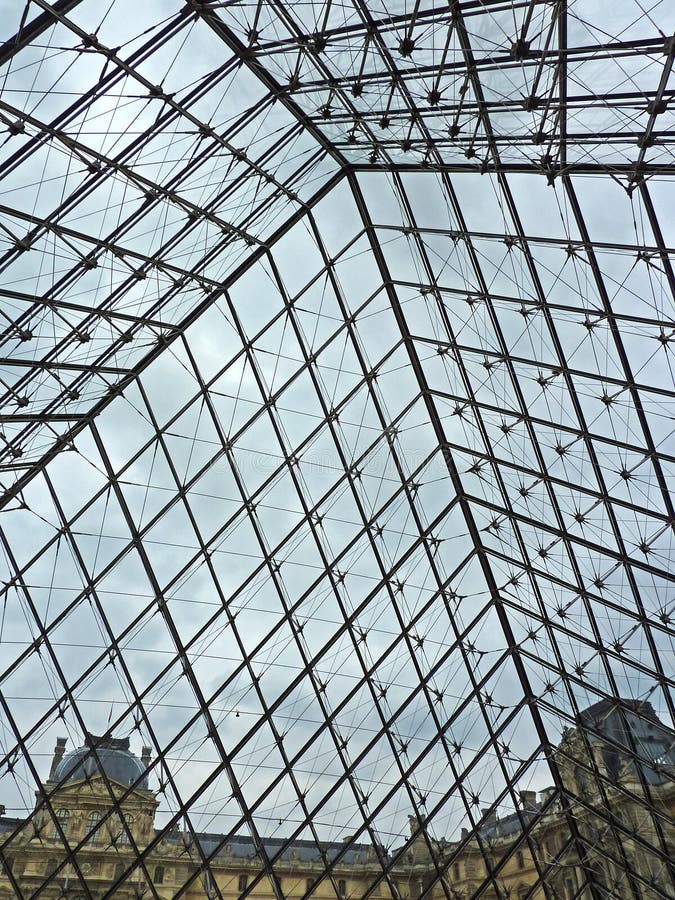 Under the Louvre Pyramid editorial stock image. Image of chartres ...
