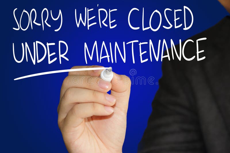 Under Maintenance Sign. Retro Style. Stock Photo - Image of danger ...