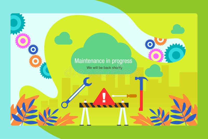 Under Maintenance Message Banner Stock Vector - Illustration of ...