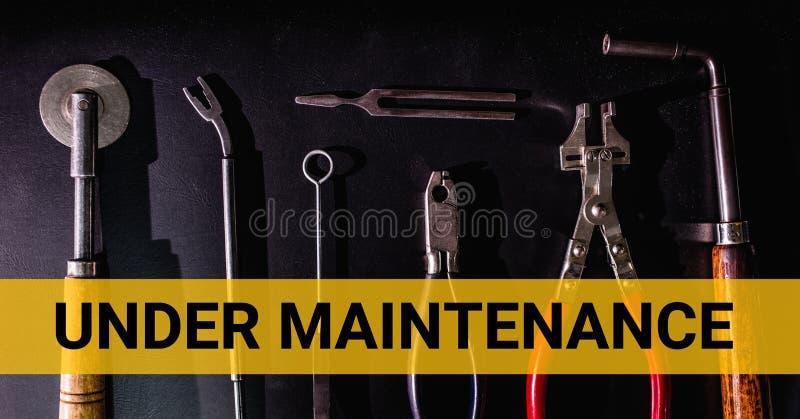 Under Maintenance Text Against Tools Photo Stock Photo - Image of ...