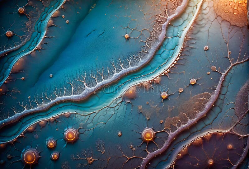 Under the Microscope- Cell Structures Stock Illustration - Illustration ...