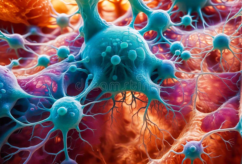 Under the Microscope- Cell Structures Stock Illustration - Illustration ...