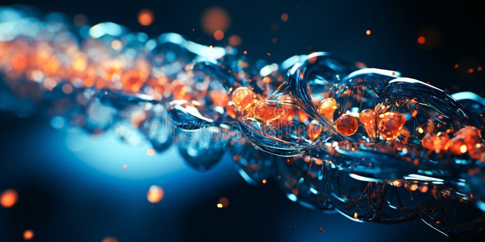 Abstract Luminous DNA String Stock Illustration - Illustration of body ...