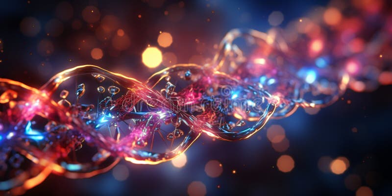 Abstract Luminous DNA String Stock Illustration - Illustration of cell ...
