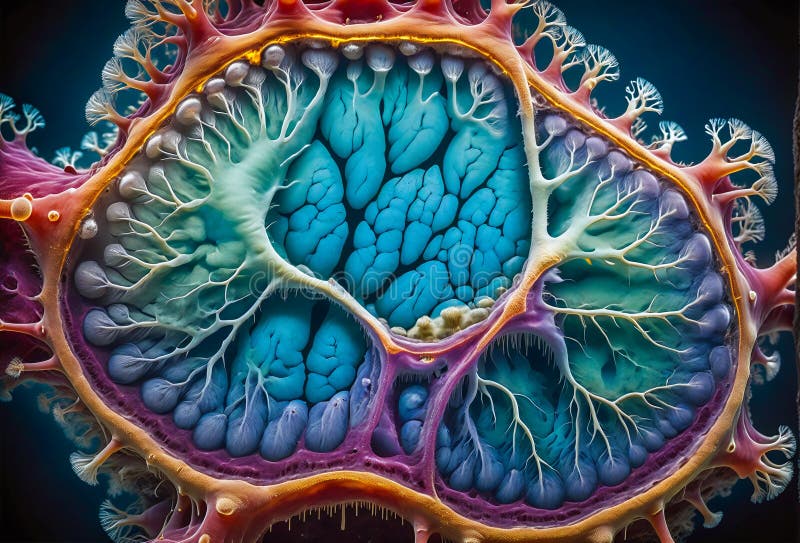 Under the Microscope- Cell Structures Stock Illustration - Illustration ...