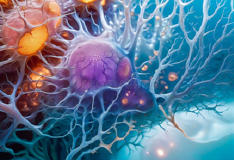 Under the Microscope- Cell Structures Stock Illustration - Illustration ...