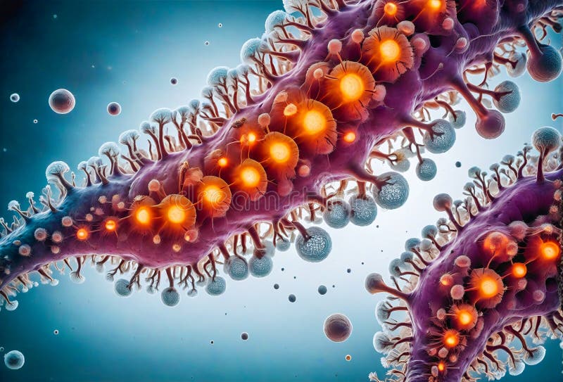 Under the Microscope- Cell Structures Stock Illustration - Illustration ...