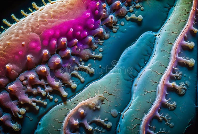 Under the Microscope- Cell Structures Stock Illustration - Illustration ...