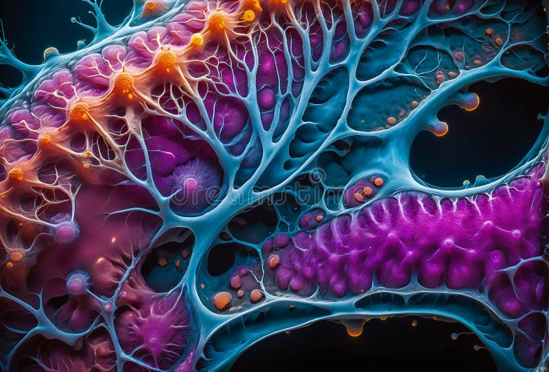 Under the Microscope- Cell Structures Stock Illustration - Illustration ...