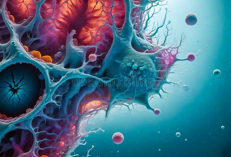 Under the Microscope- Cell Structures Stock Illustration - Illustration ...