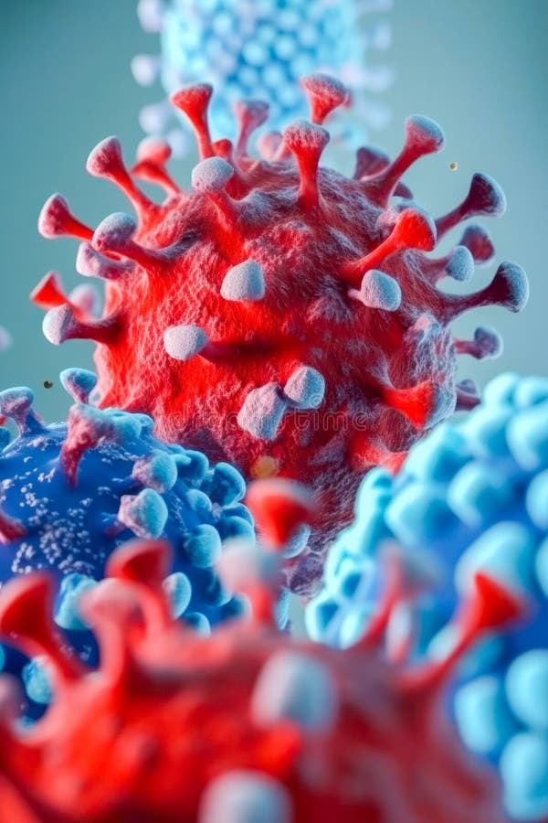 Under the Microscope, a Virus with a Circular Shape and a Prominent ...