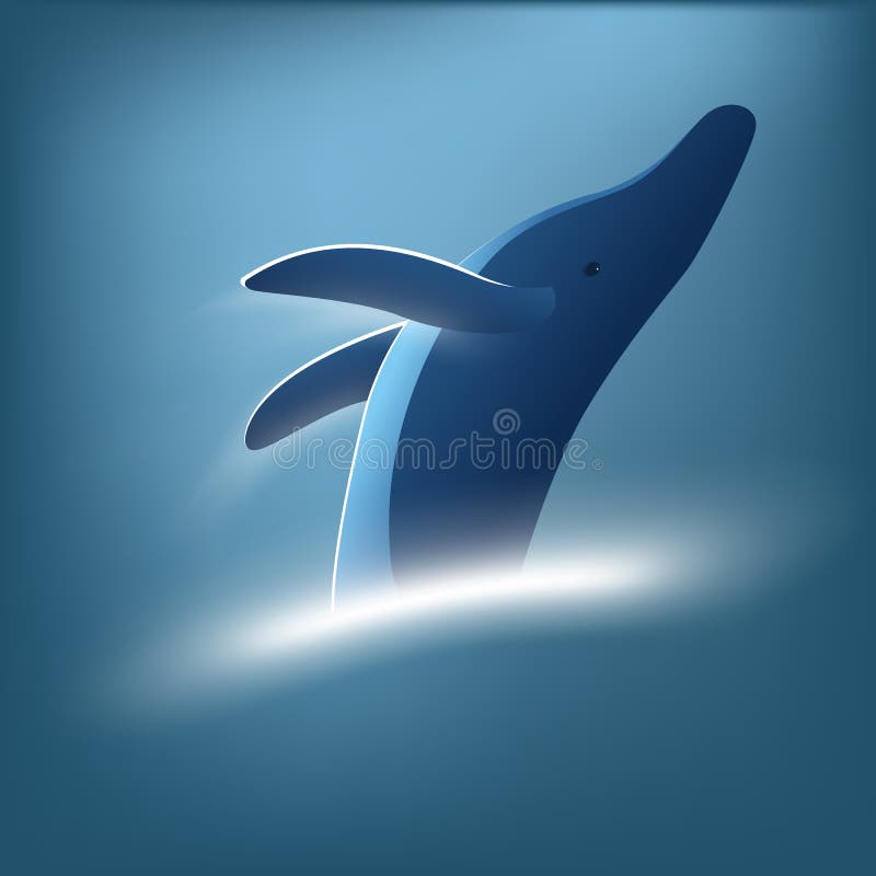 Whale Jumping Out of the Waves Stock Illustration - Illustration of ...