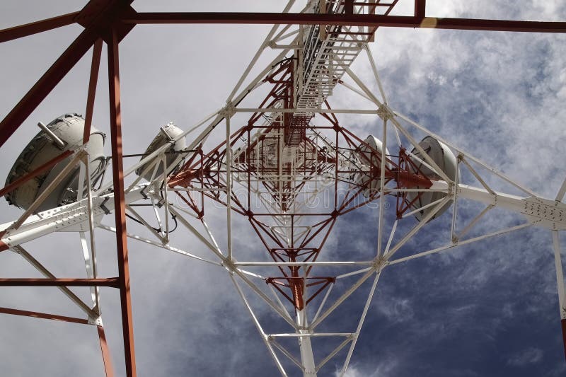 Under an Old Big Communication Tower Stock Photo - Image of mobile ...