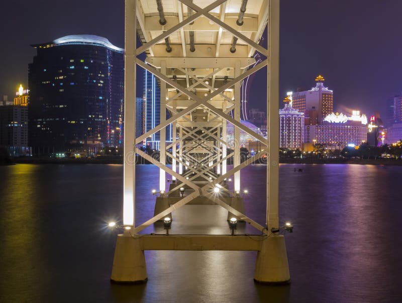 The Macau-Taipa Bridge Aerial View Stock Image - Image of aerial ...