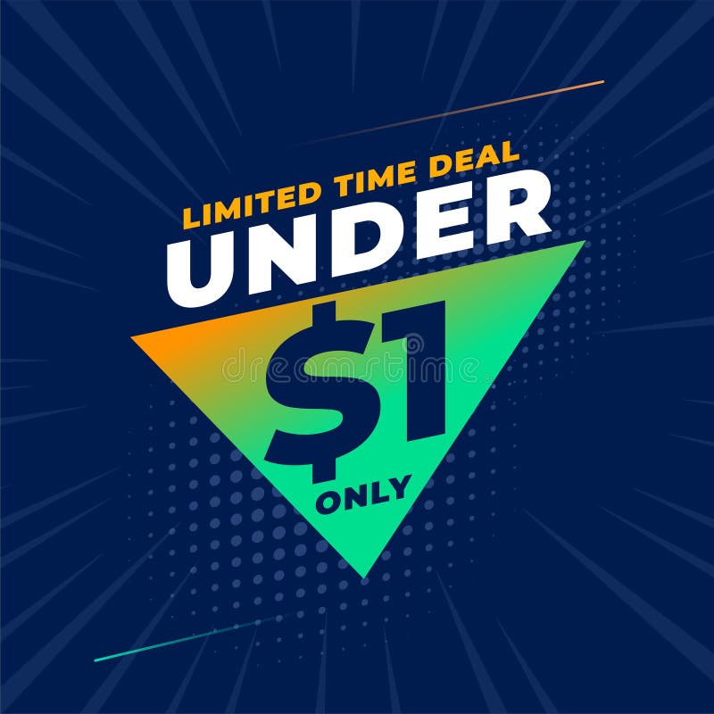 Under One Dollar Sale Banner for Promotion Stock Vector - Illustration ...