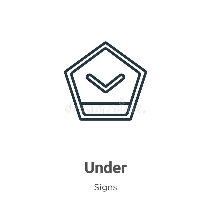 Under Vector Icon on White Background. Flat Vector Under Icon Symbol ...