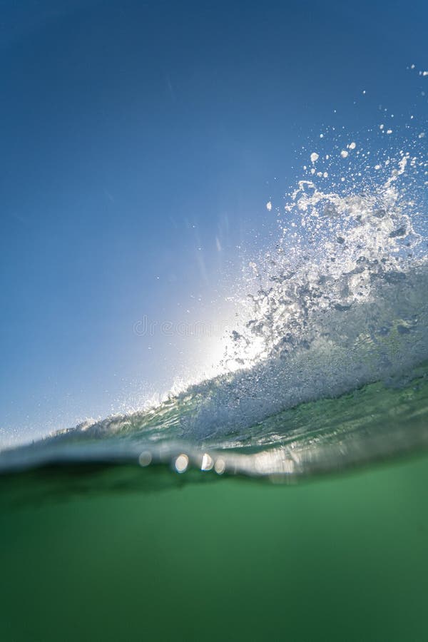 Under Over Split Ocean Wave Crashing Stock Photo - Image of colorful ...