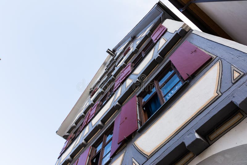 Under Perspective Wooden Medieval Cottage Stock Image - Image of ...