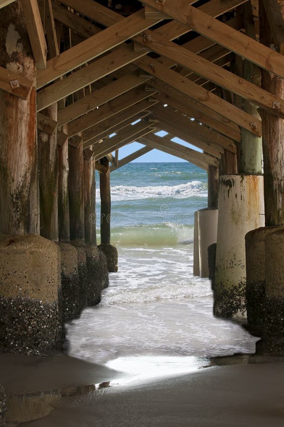 Under the Pier stock image. Image of trusses, seascape - 25645727