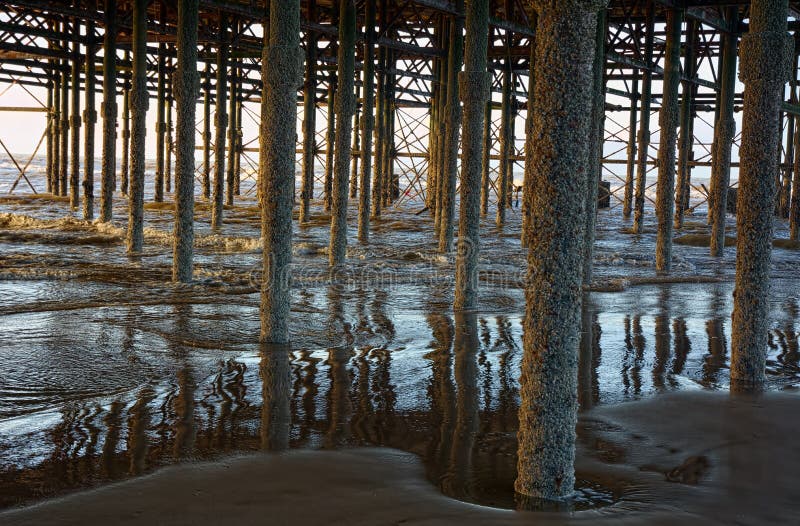 Under the Pier. Cast Iron Piles. Central Pier, Blackpool, Lancashire ...