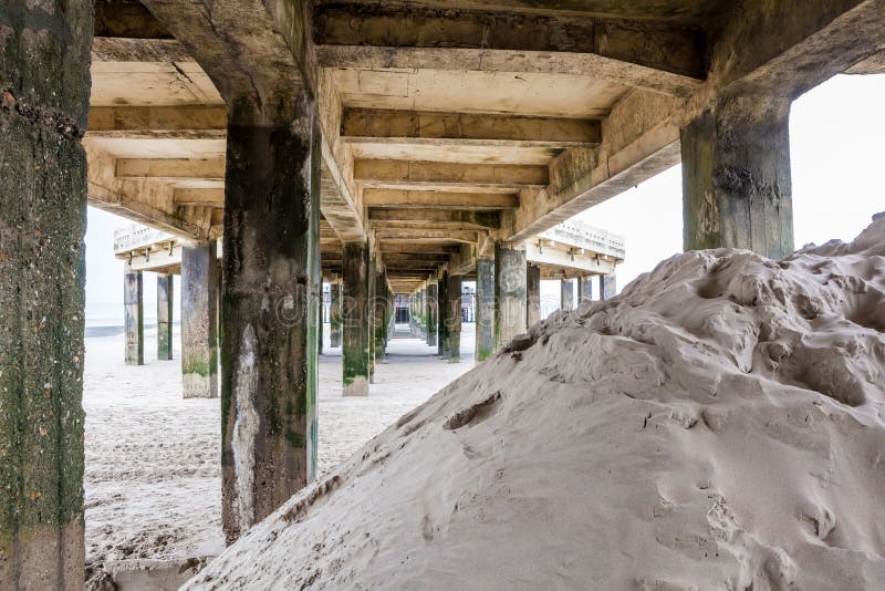 Under the pier stock image. Image of concrete, beautiful - 63977745