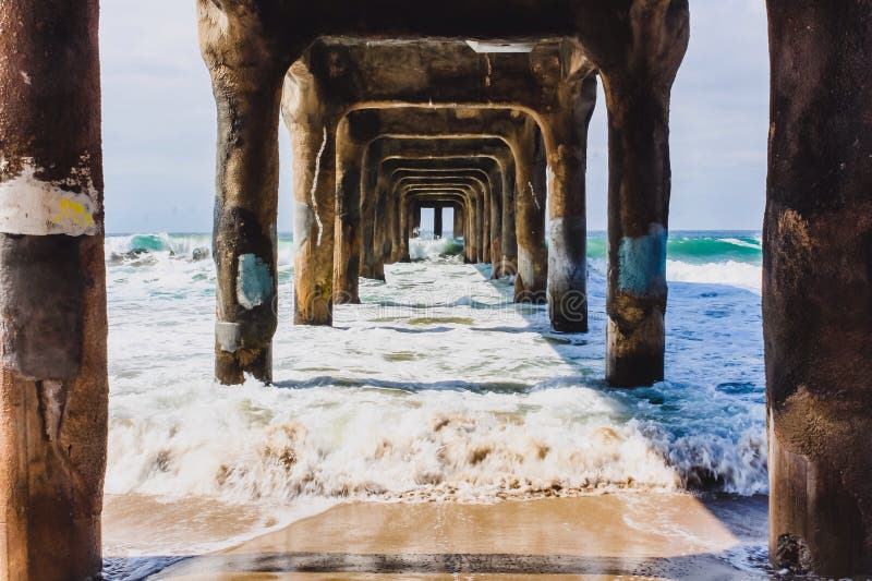 Under Pier stock image. Image of architecture, waves - 57119265