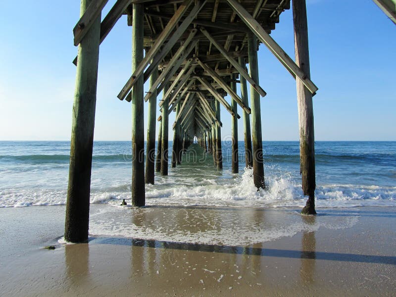 Under pier perspective stock photo. Image of beautiful - 119843464