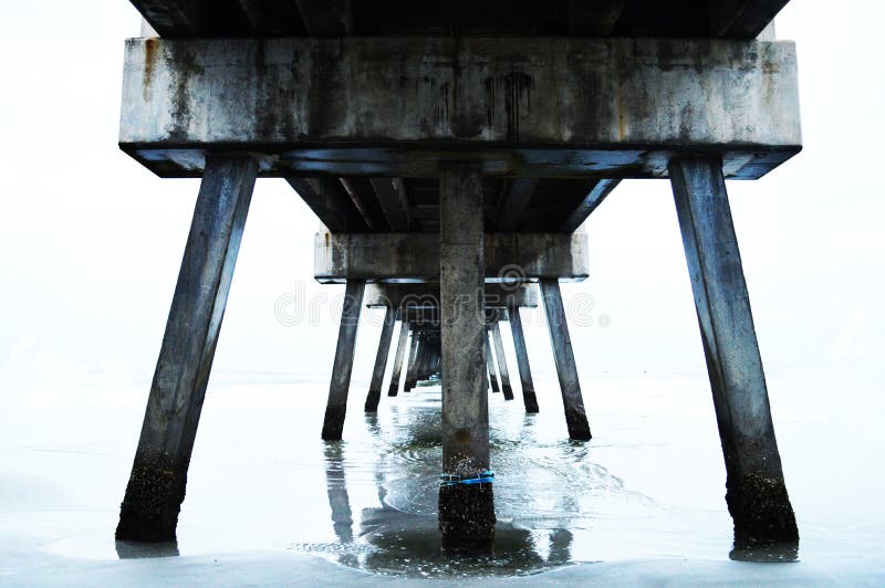 Under the Pier stock photo. Image of ocean, night, shore - 65796276