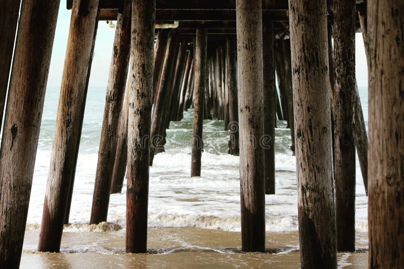 Under pier stock image. Image of ocean, wood, pier, meets - 65064243
