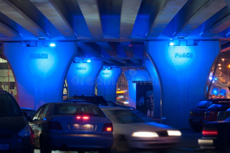 Under the Pipera Bridge by Night Editorial Stock Image - Image of ...