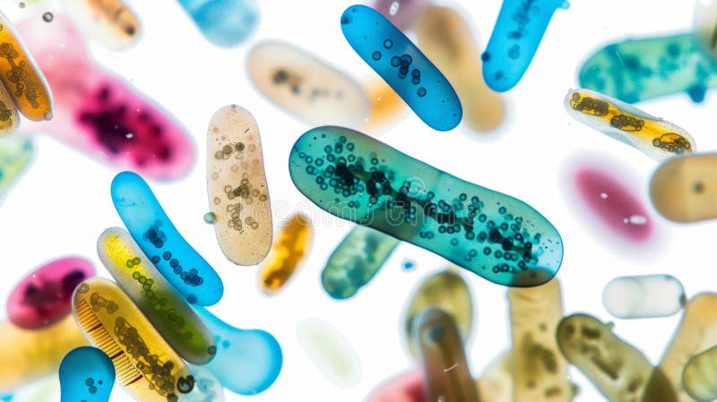 Under a Powerful Microscope, a Colorful Array of Bacteria and Microbes ...