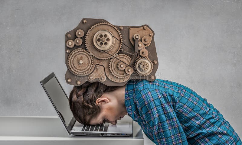 Under Pressure of Problems . Mixed Media Stock Image - Image of ...