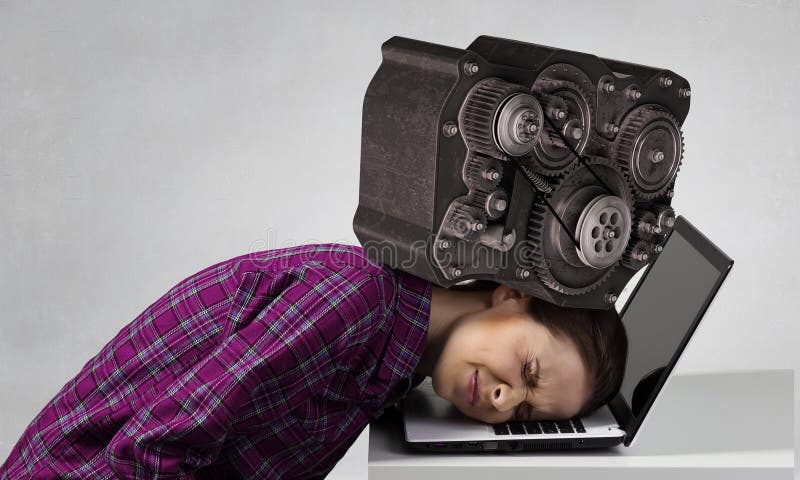 Under Pressure of Problems . Mixed Media Stock Image - Image of heavy ...