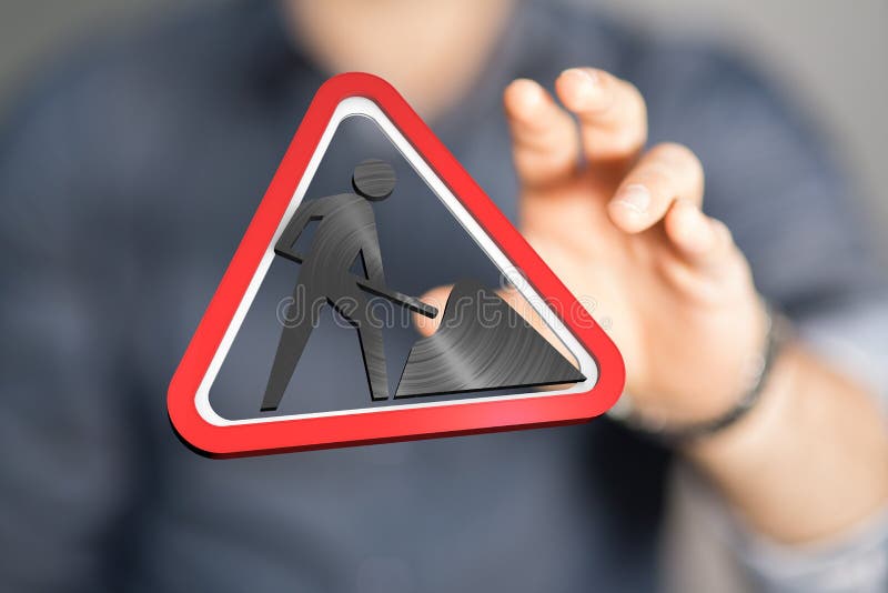 A Under Process Sign In Hand Stock Image - Image of build, construction ...